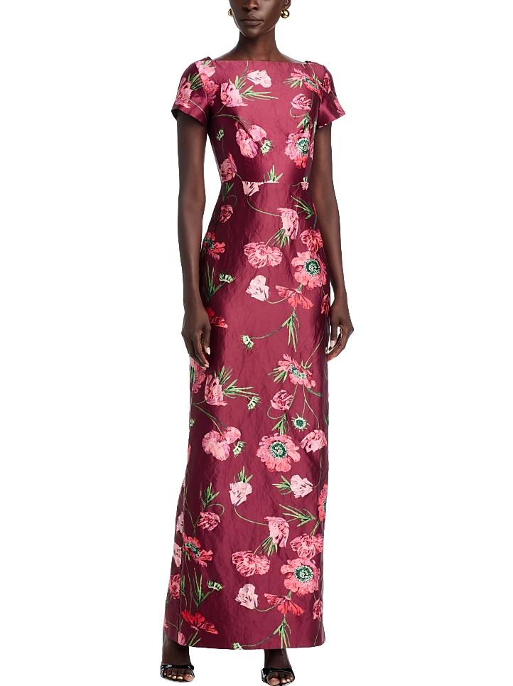 ERDEM Erdem Floral Textured Satin Gown